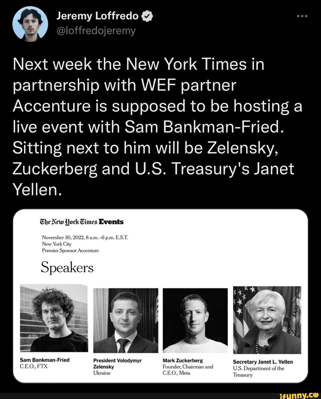 Jeremy Loffredo @ Next week the New York Times in partnership with WEF ...