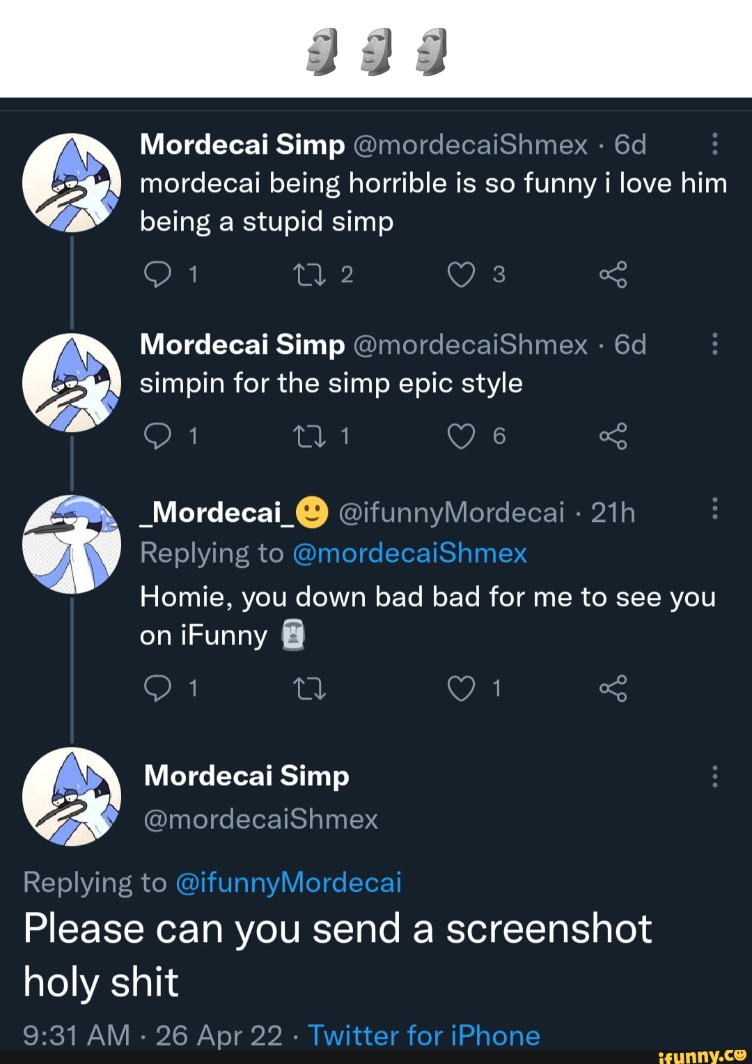 Being a stupid simp Mordecai Simp @mordecaiShmex - Gd mordecai being ...