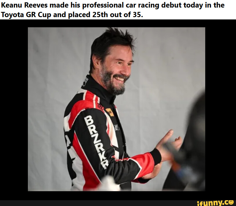 Keanu Reeves made his professional car racing debut today in the Toyota ...