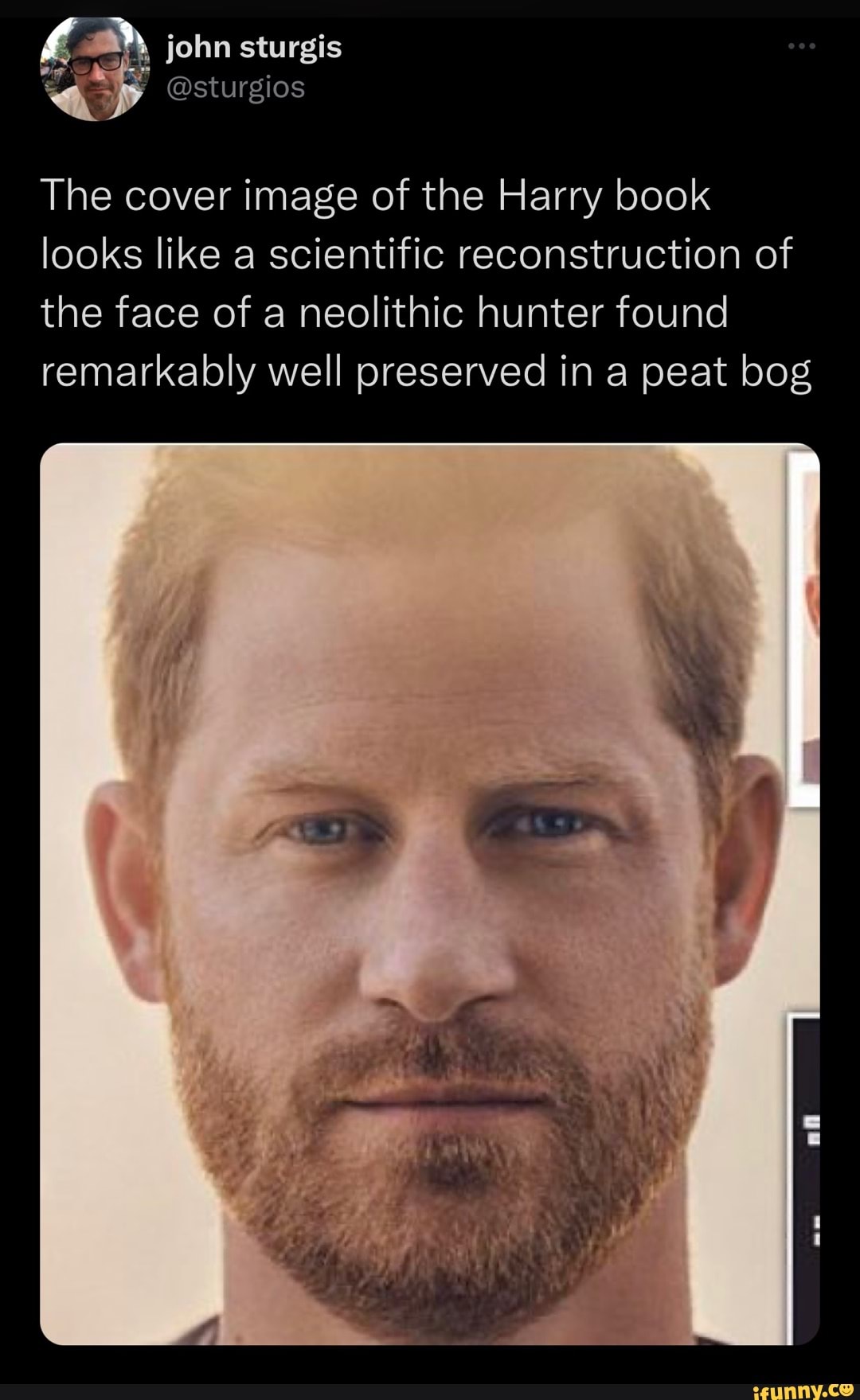 Le john sturgis @sturgios The cover image of the Harry book looks like ...