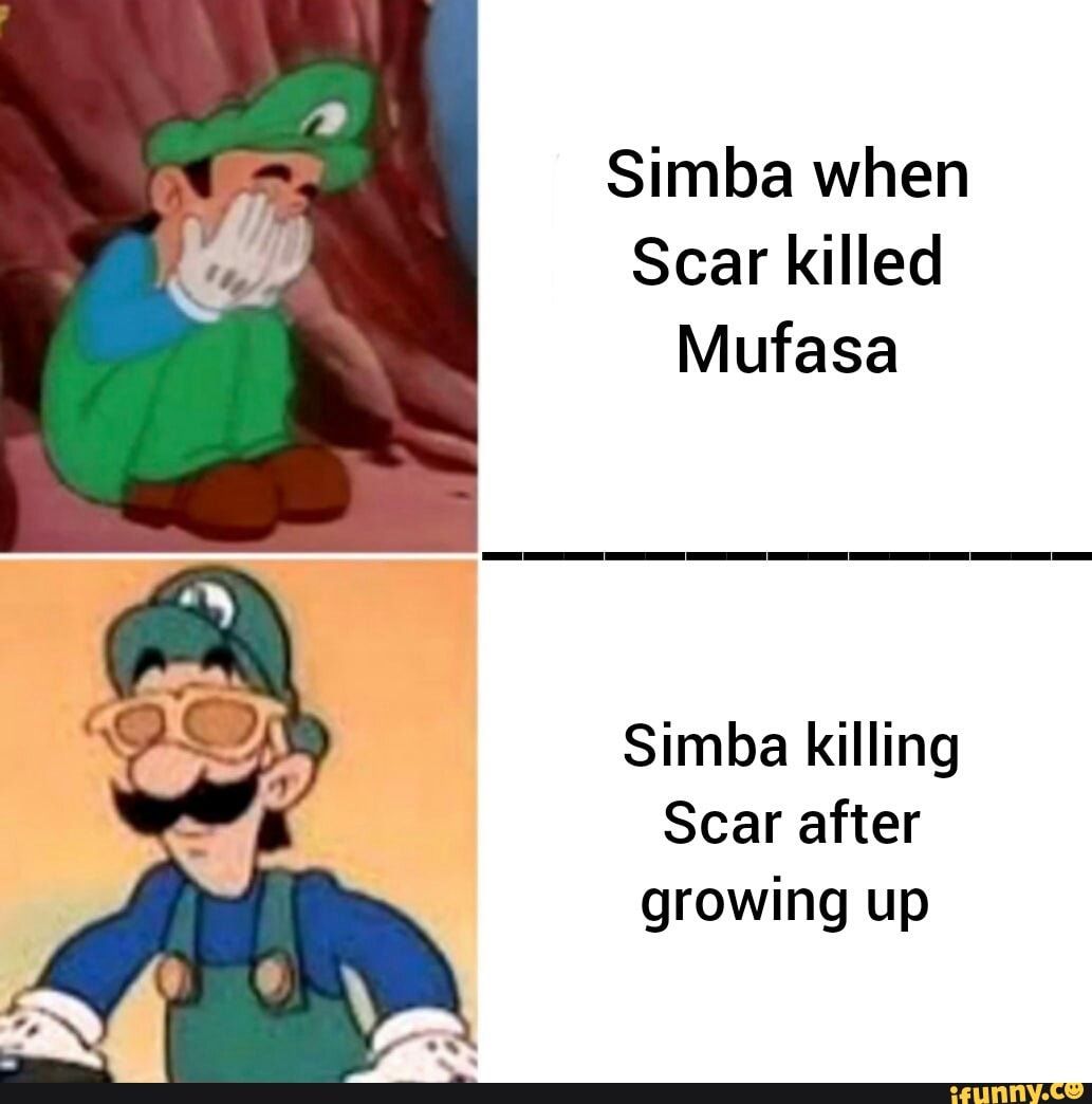 Simba when Scar killed Mufasa Simba killing Scar after growing up - iFunny
