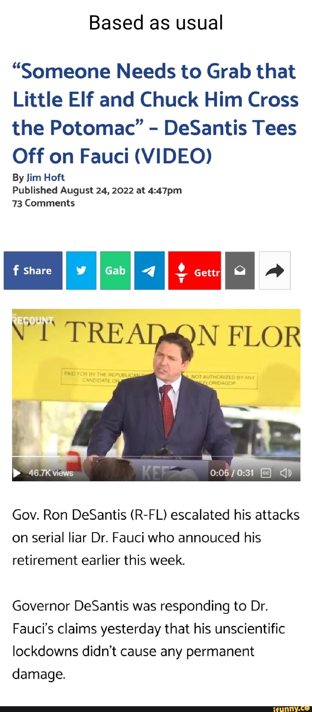 The Governor Liar Meme