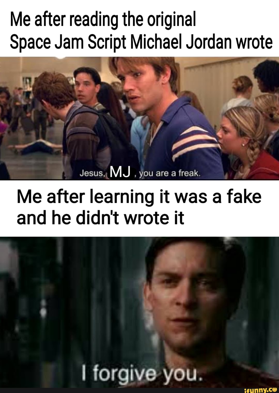 Me after reading the original Space Jam Script Michael Jordan wrote ...