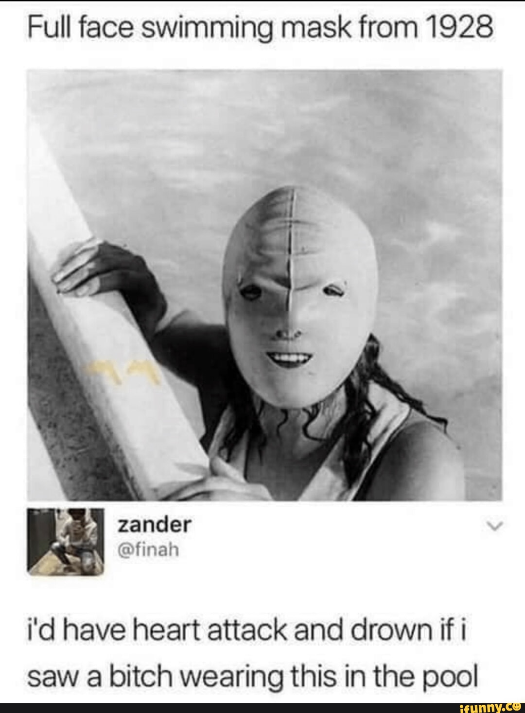 Full face swimming mask from 1928 zander AS i'd have heart attack and ...
