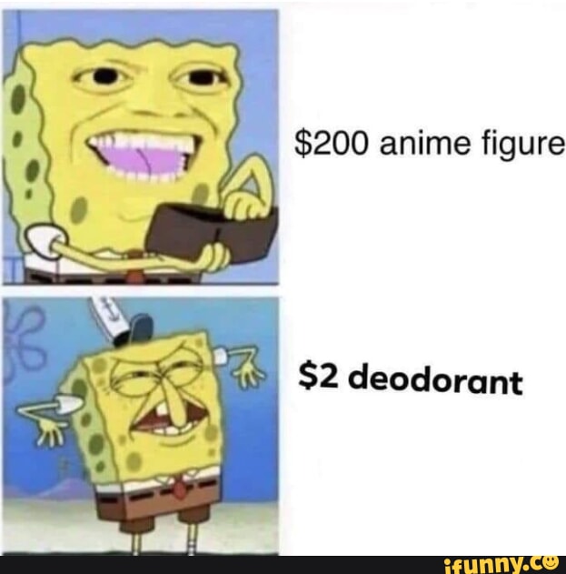 $200 anime figure $2 deodorant - iFunny