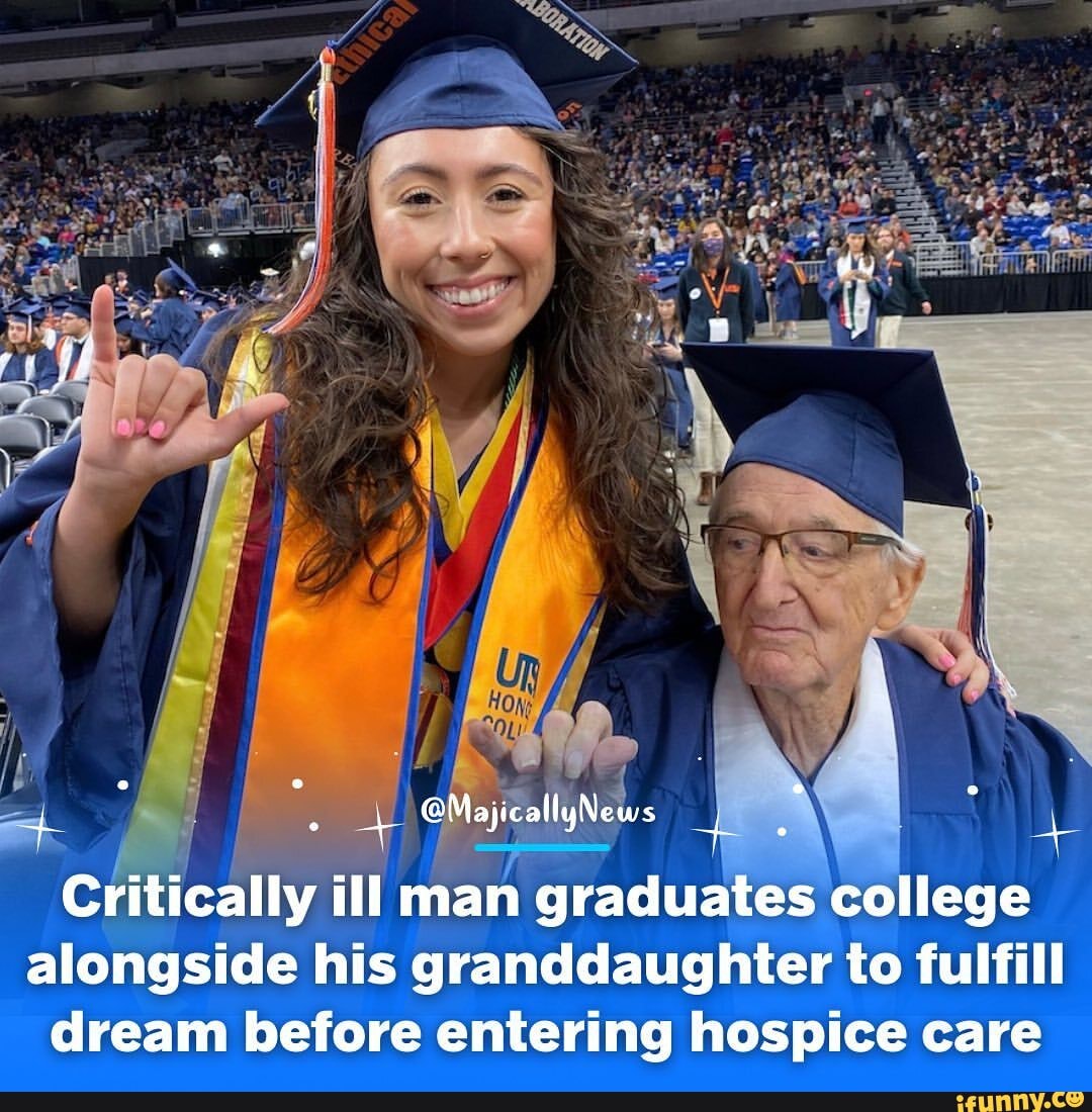 Ma Critically ill man graduates college alongside his granddaughter to ...