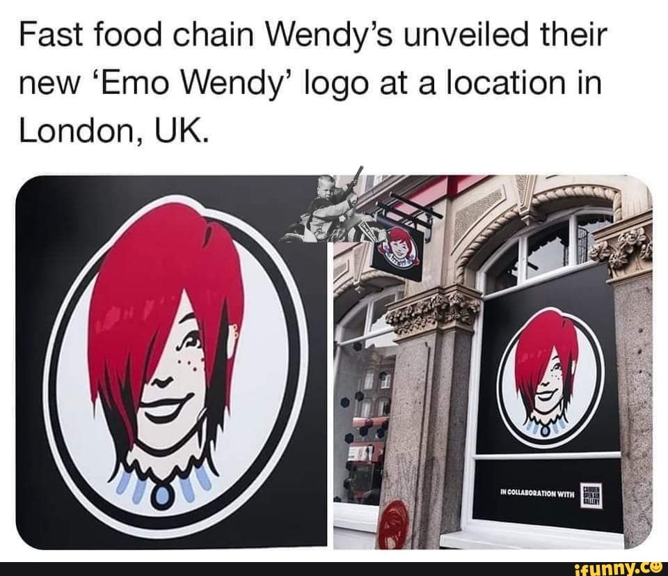 Fast food chain Wendy's unveiled their new 'Emo Wendy' logo at a ...