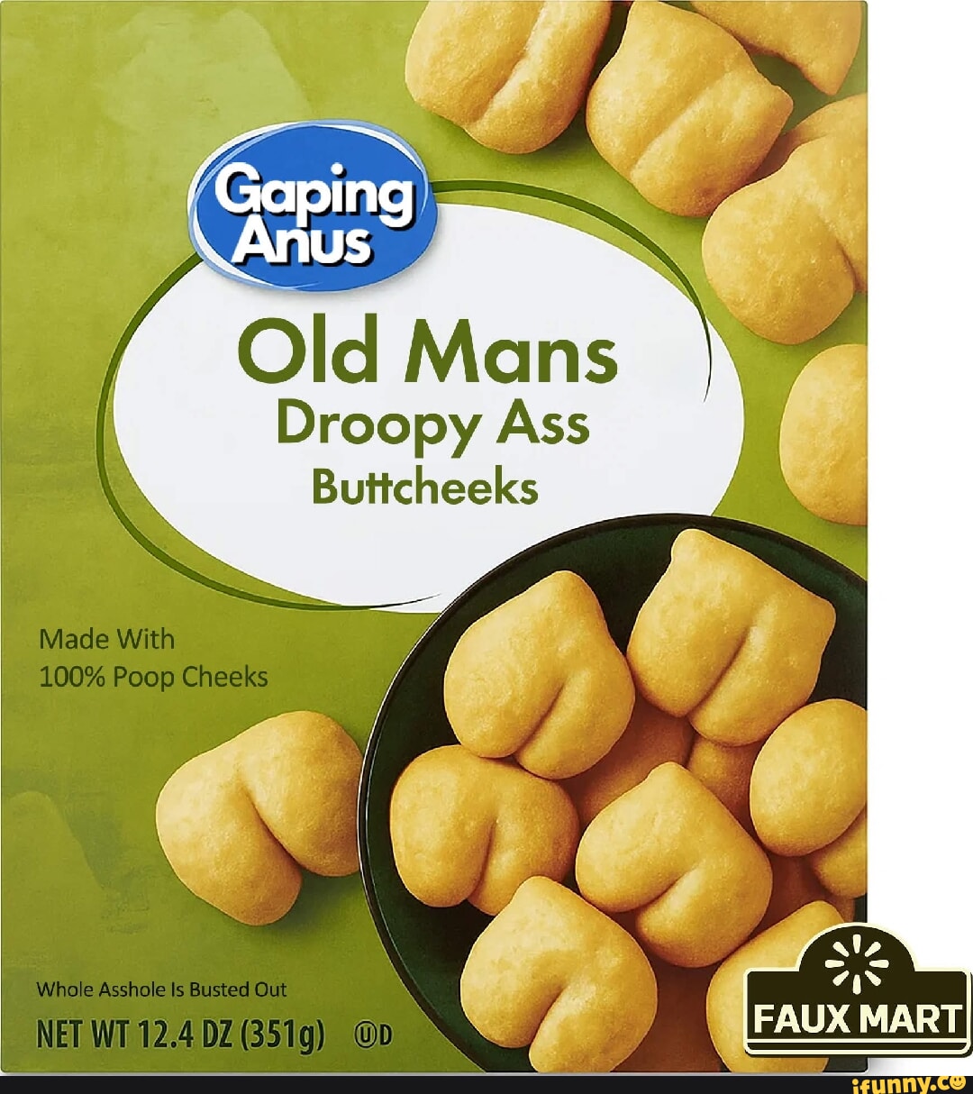 Gaping Old Mans Droopy Ass Buttcheeks Made 100% Poop Cheeks Whole Asshole Is Custed Out NET WT ...