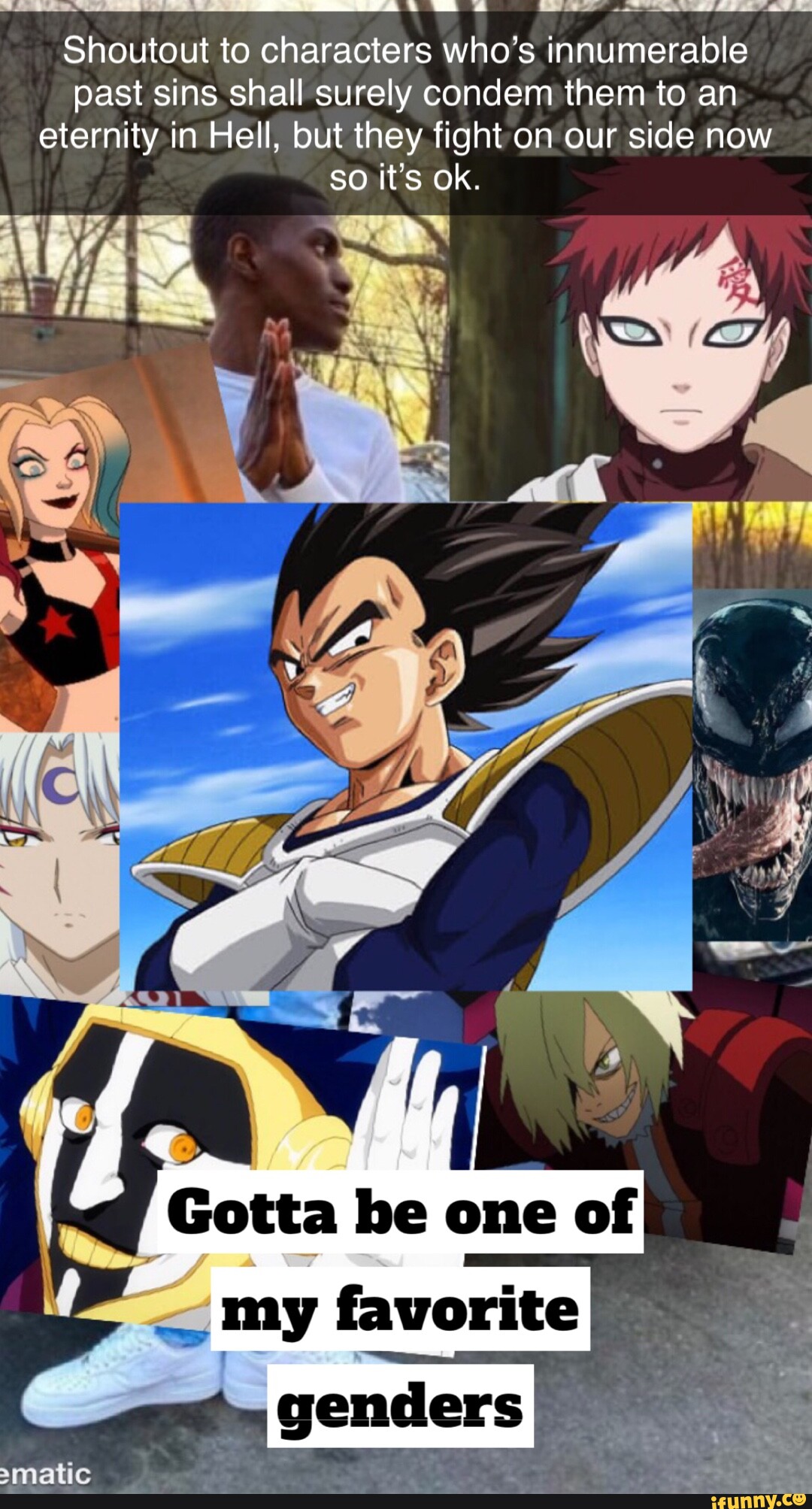 Shoutout to characters who's innumerable past sins shall surely condem ...