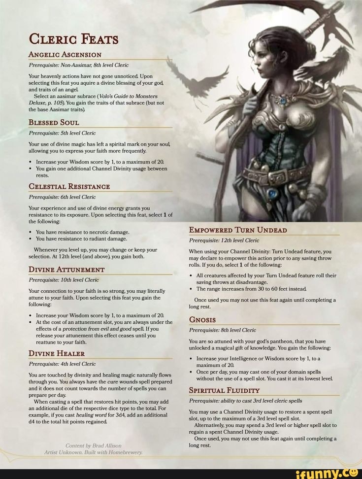 CLERIC FEATS ANGELIC ASCENSION Prerequisite: Non Aasimar, level Cleric ...
