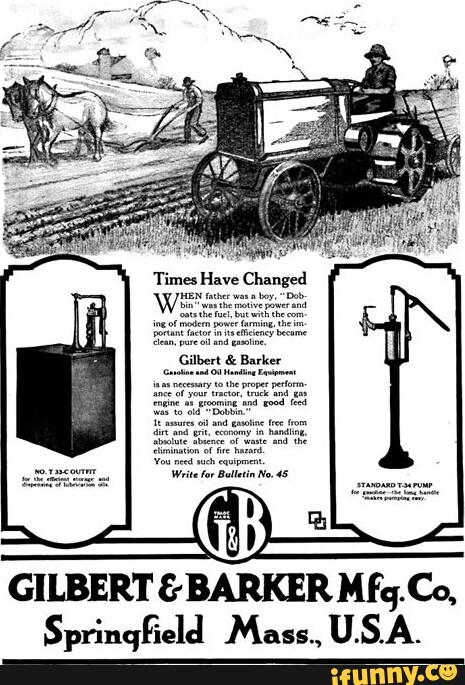 Times Have Changed boy, "Dob GILBERT & BARKER Mfg. Co, Springfield Mass ...