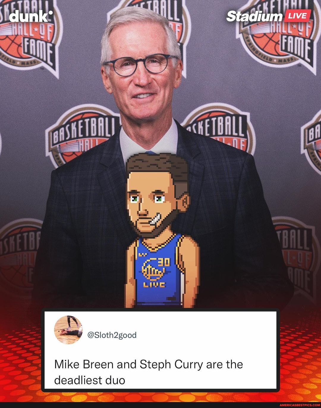 Dunk' Stadium Mike Breen and Steph Curry are the deadliest duo ...