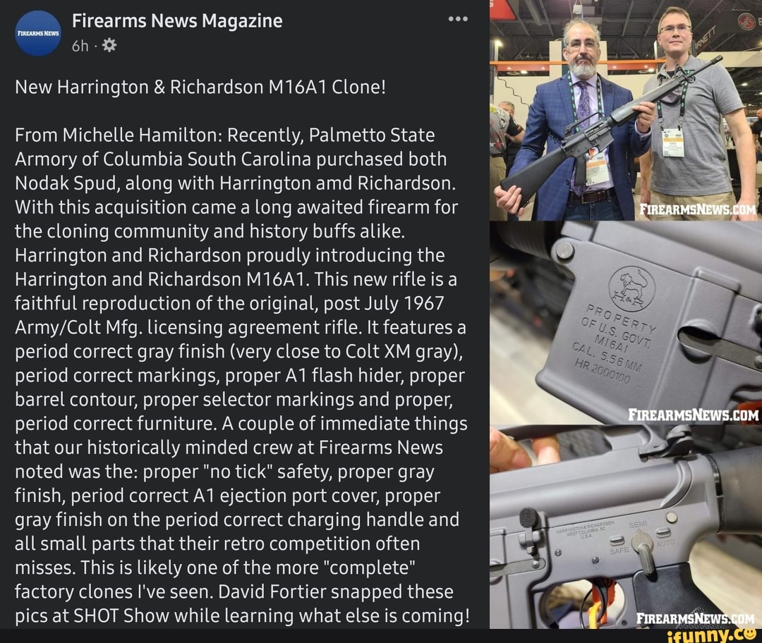 Firearms News Magazine New Harrington & Richardson M16A1 Clone! From ...