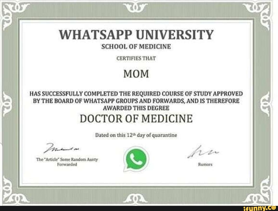 WHATSAPP UNIVERSITY SCHOOL OF MEDICINE MOM HAS SUCCESSFULLY COMPLETED ...