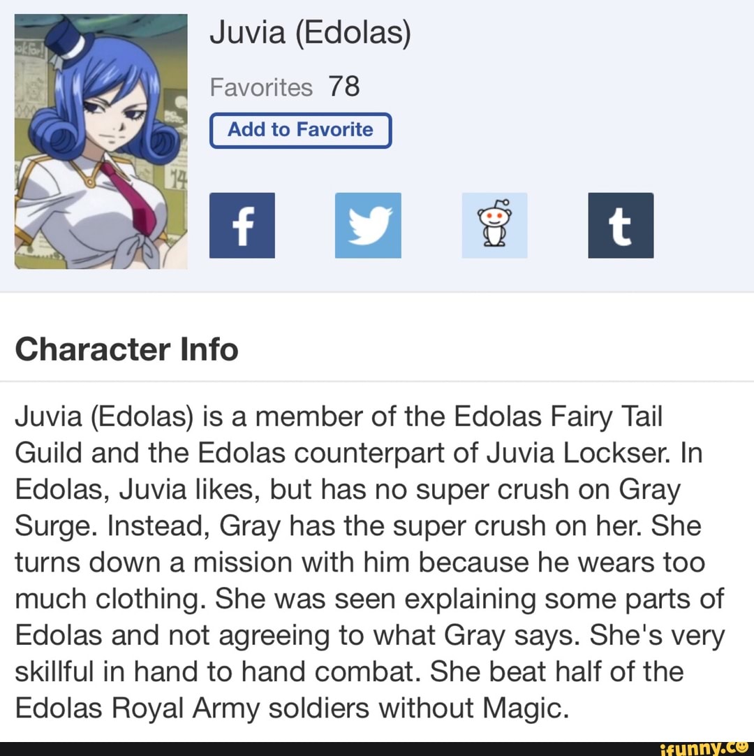 Juvia (Edolas) Favorites 78 Add to Favorite Character Info Juvia ...