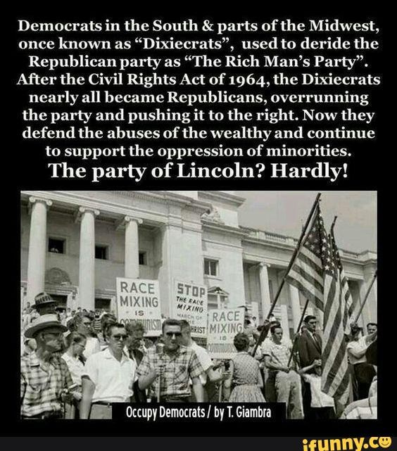 Republicans then and now. - Democrats in the South & parts of the ...