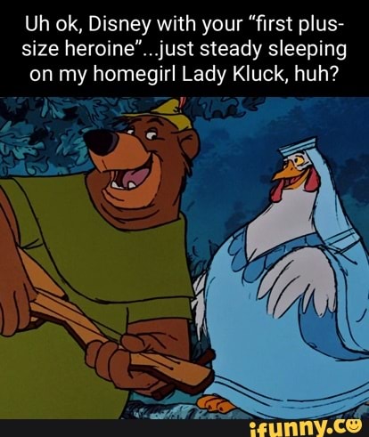 Uh ok, Disney with your "first plus- size heroine".. just steady ...