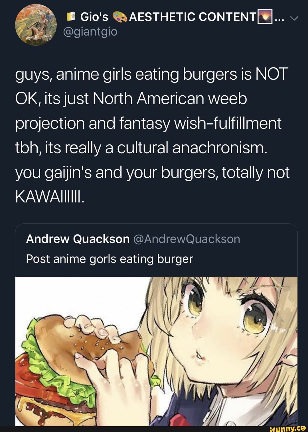 > Gio's @AESTHETIC CONTENT[@... @giantgio guys, anime girls eating ...