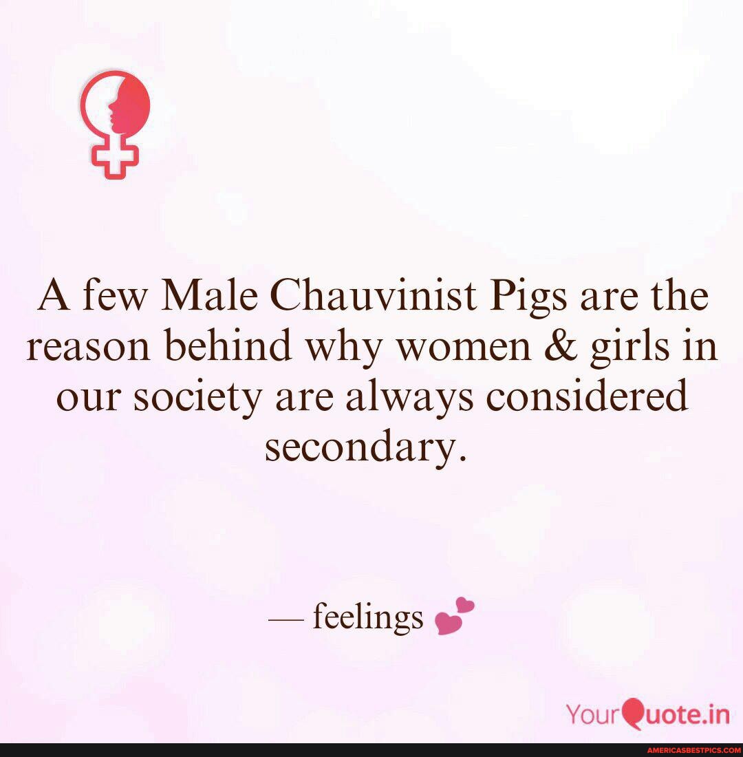 A few Male Chauvinist Pigs are the reason behind why women & girls in ...