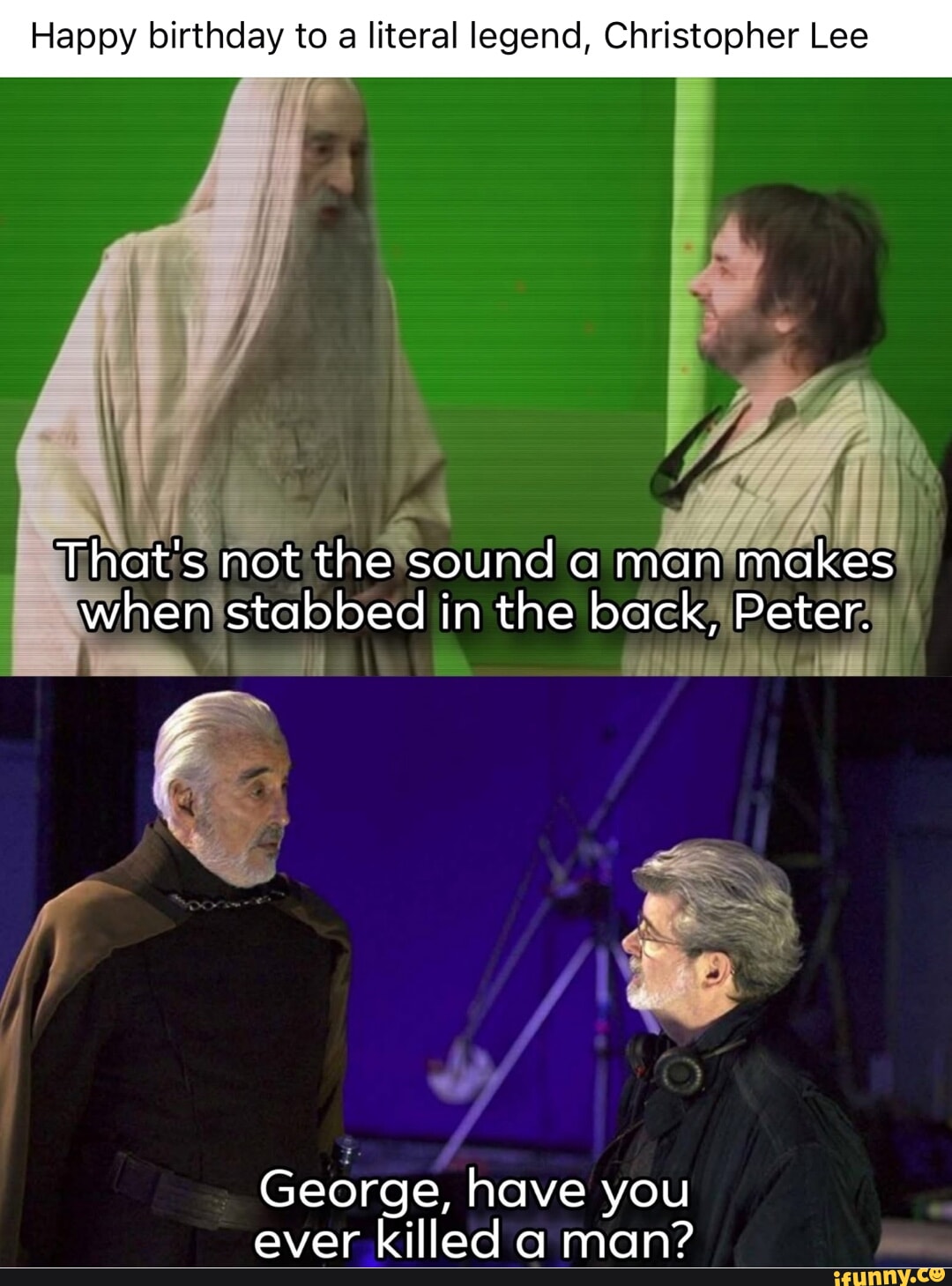 Happy birthday to a literal legend, Christopher Lee I That's not the ...