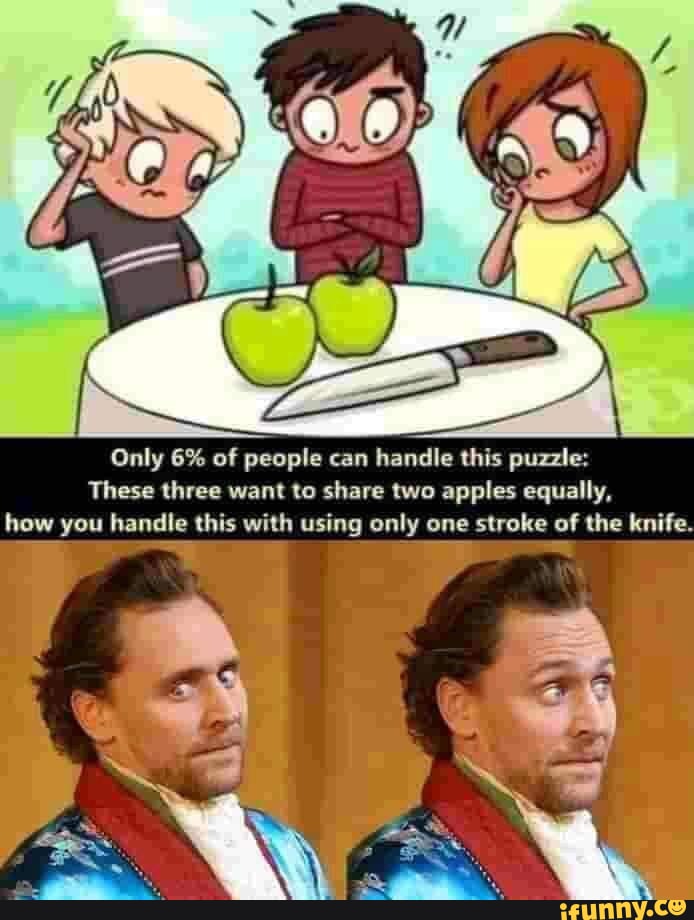 Only 6% of people can handle this puzzle; These three want to share two ...