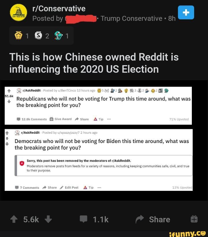 @1 628 This is how Chinese owned Reddit is influencing the 2020 US ...
