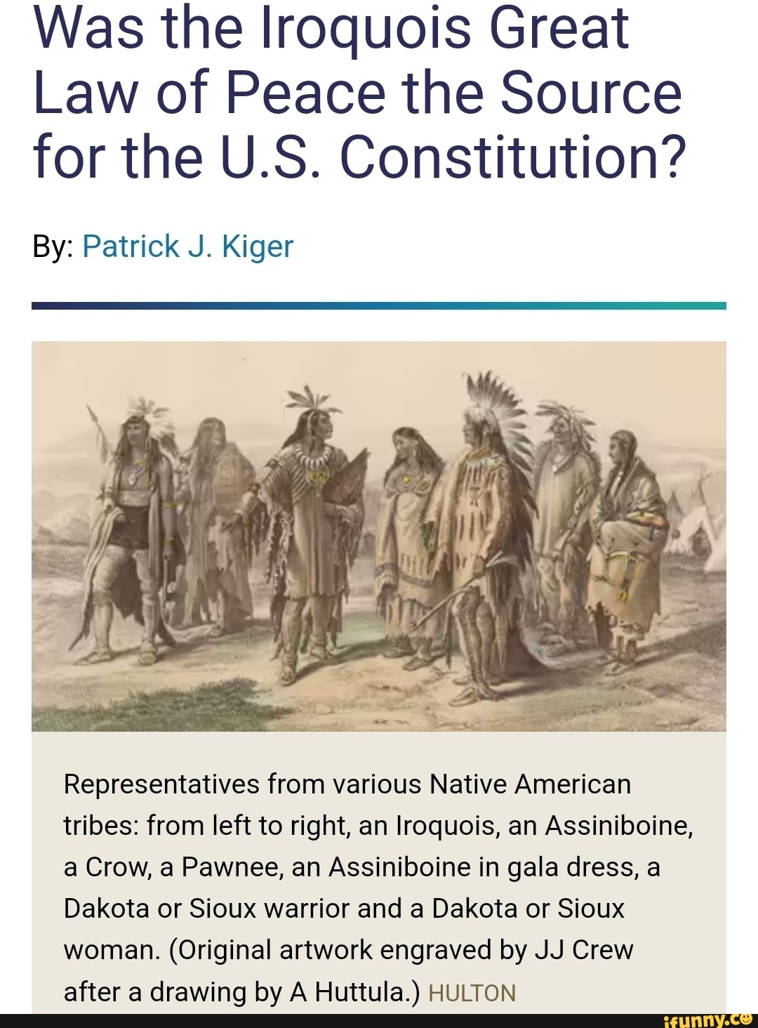 Was the Iroquois Great Law of Peace the Source for the U.S ...