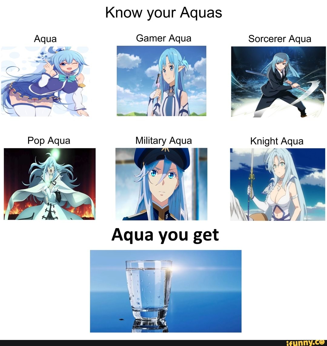 Know your Aquas Aqua Gamer Aqua Sorcerer Aqua Pop Aqua Military Aqua ...