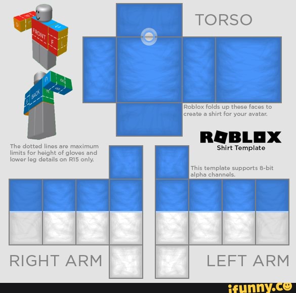 Roblox Shirt Temmplate - TORSO Shirt Template RIGHT ARM LEFT ARM - iFunny