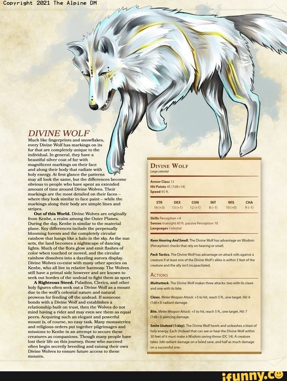 The DIVINE WOLF 'rery are Wot has markings on that are completely ...