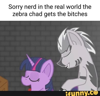 Sorry nerd in the real world the zebra chad gets the bitches - iFunny