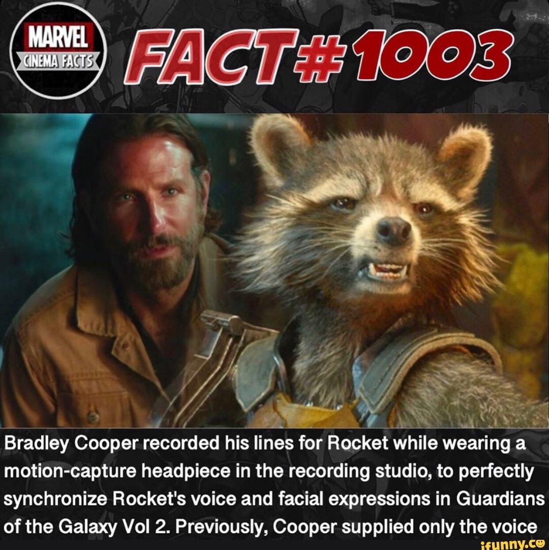 .1 Bradley Cooper recorded his lines for Rocket while wearing a motion ...