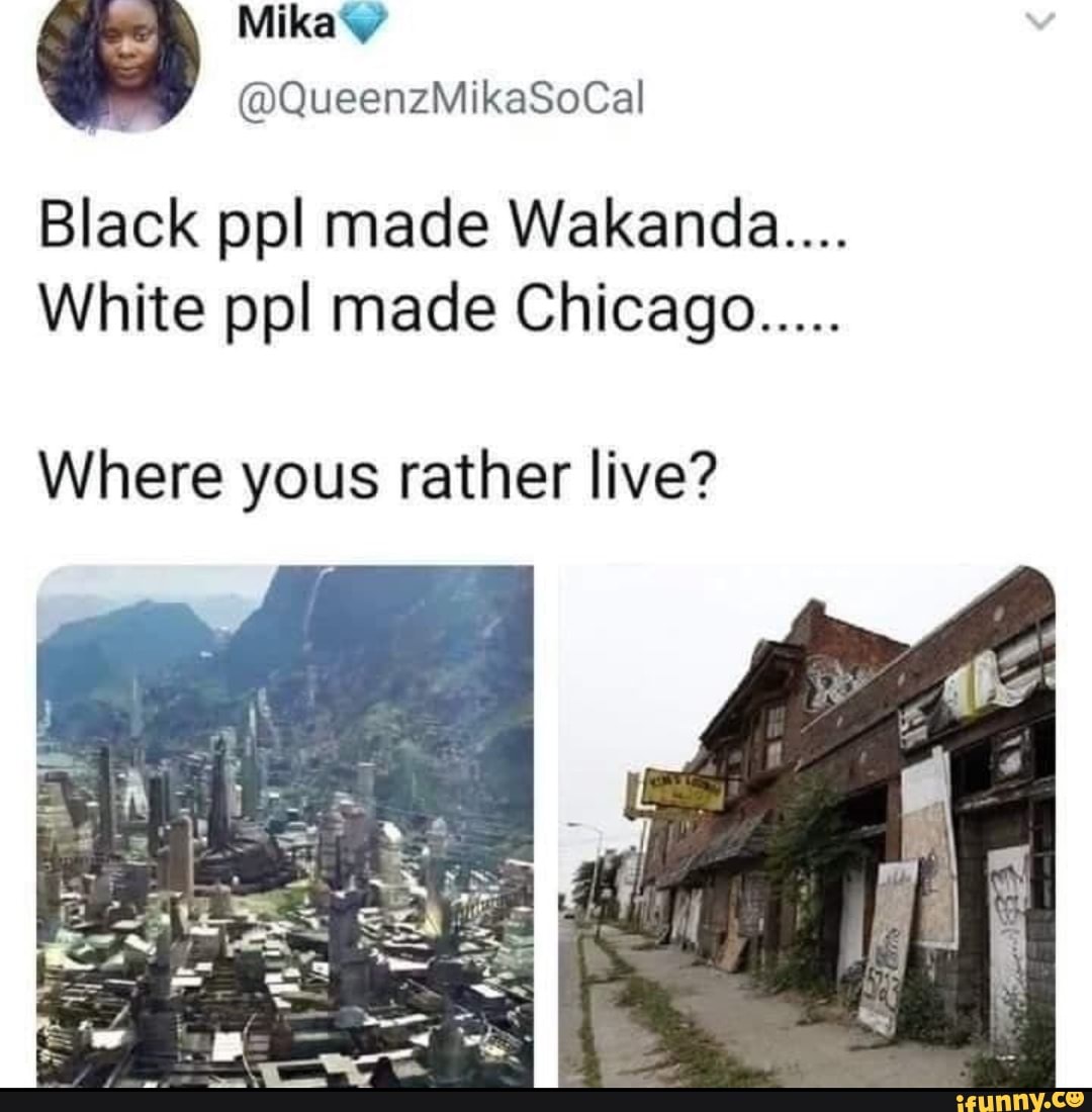 Mika\ @QueenzMikaSoCal Black ppl made Wakanda.... White pp! made ...
