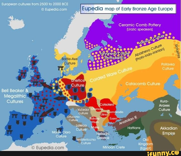 Europeon cultures from.2500 fo 2000 BCE Eupedia map of Early Bronze Age ...