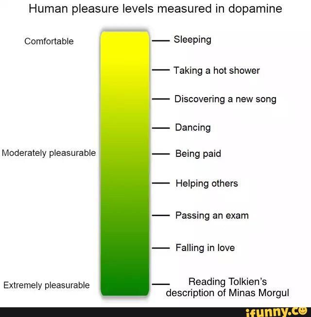 Human pleasure levels measured in dopamine Comfortable - Sleeping I ...