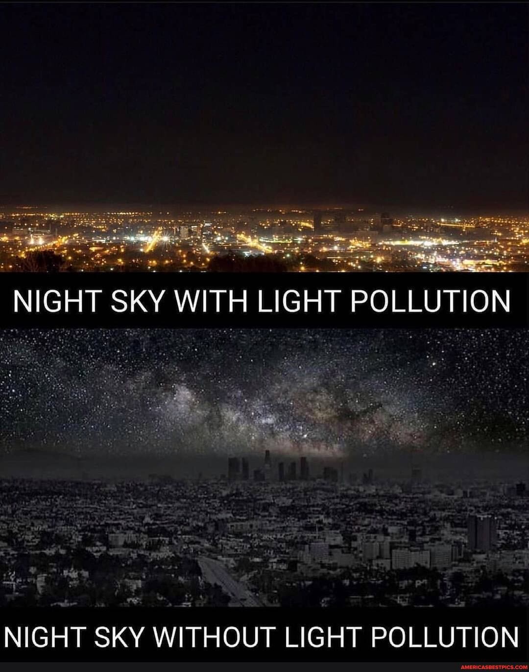 NIGHT SKY WITH LIGHT POLLUTION NIGHT SKY WITHOUT LIGHT POLLUTION LIG T ...