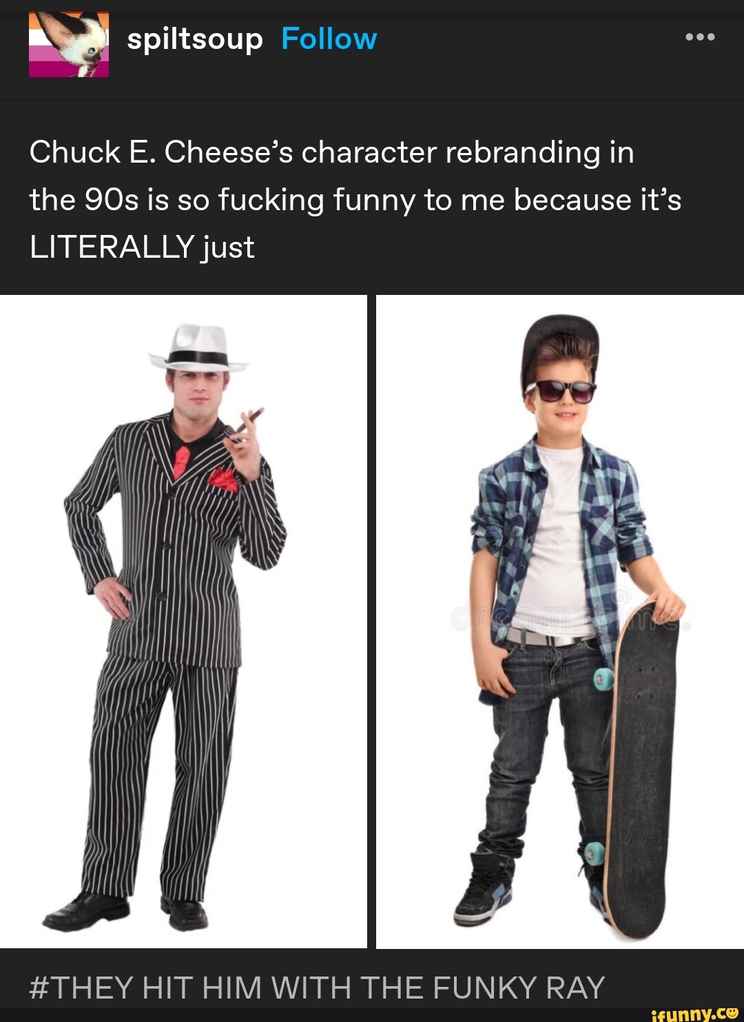 Spiltsoup Follow *s character rebranding in Chuck E. Cheese the is so ...