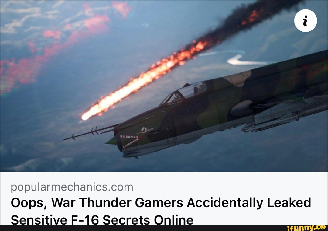 Oops, War Thunder Gamers Accidentally Leaked Sansitive 18 Saerets Online - iFunny