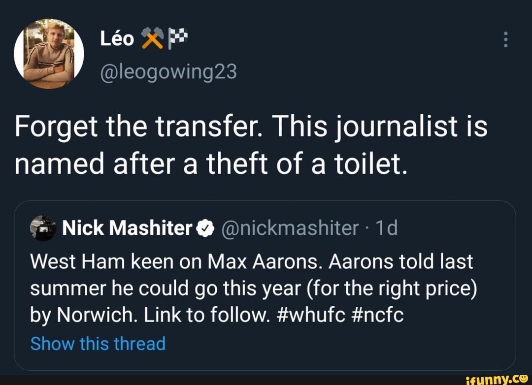 Lo Forget the transfer. This journalist is named after a theft of a ...