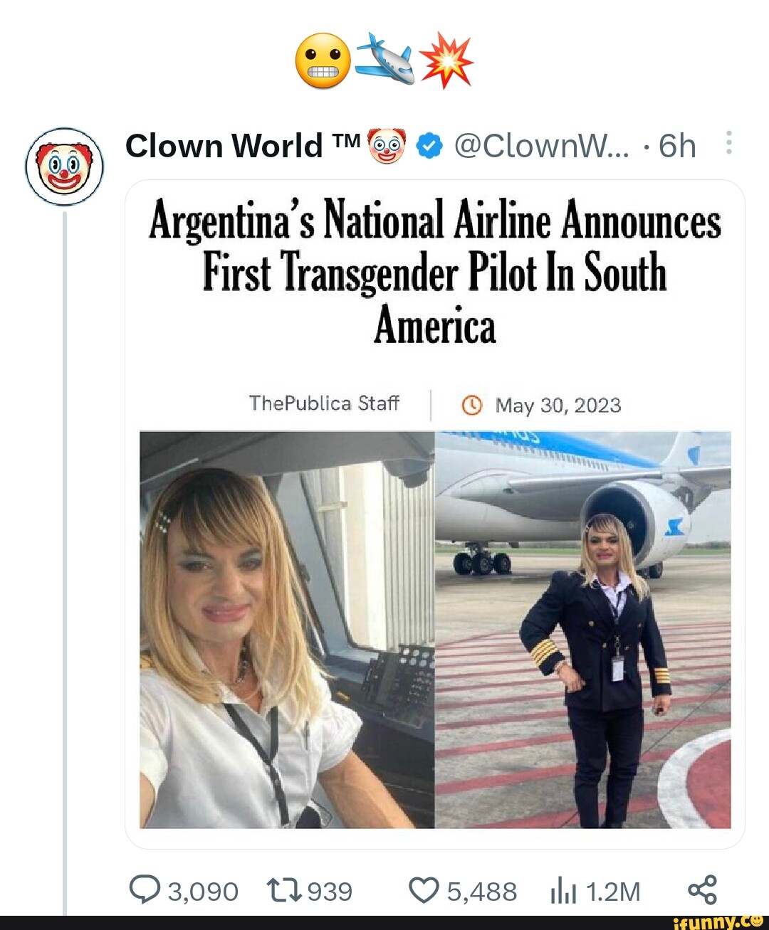 Clown World @ @Clownw... - Argentina's National Airline Announces First ...