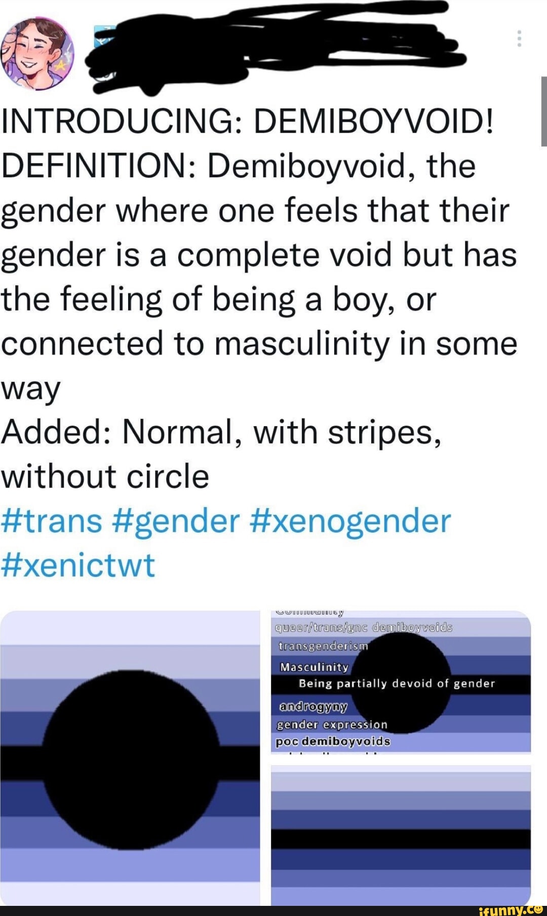 INTRODUCING: DEMIBOYVOID! DEFINITION: Demiboyvoid, the gender where one ...