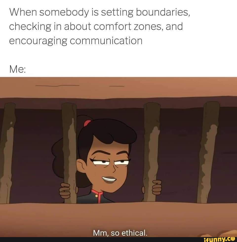 #memes - When somebody is setting boundaries, checking in about comfort ...