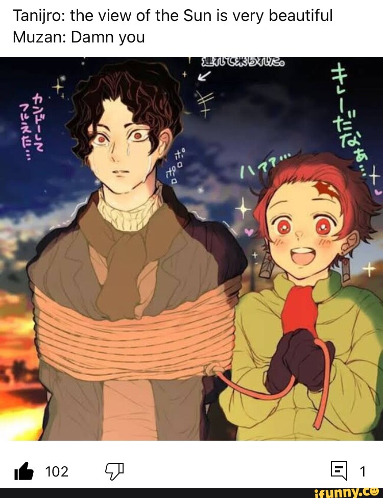 Tanijro: he view of the Sun is very beautiful Muzan: Damn you - iFunny