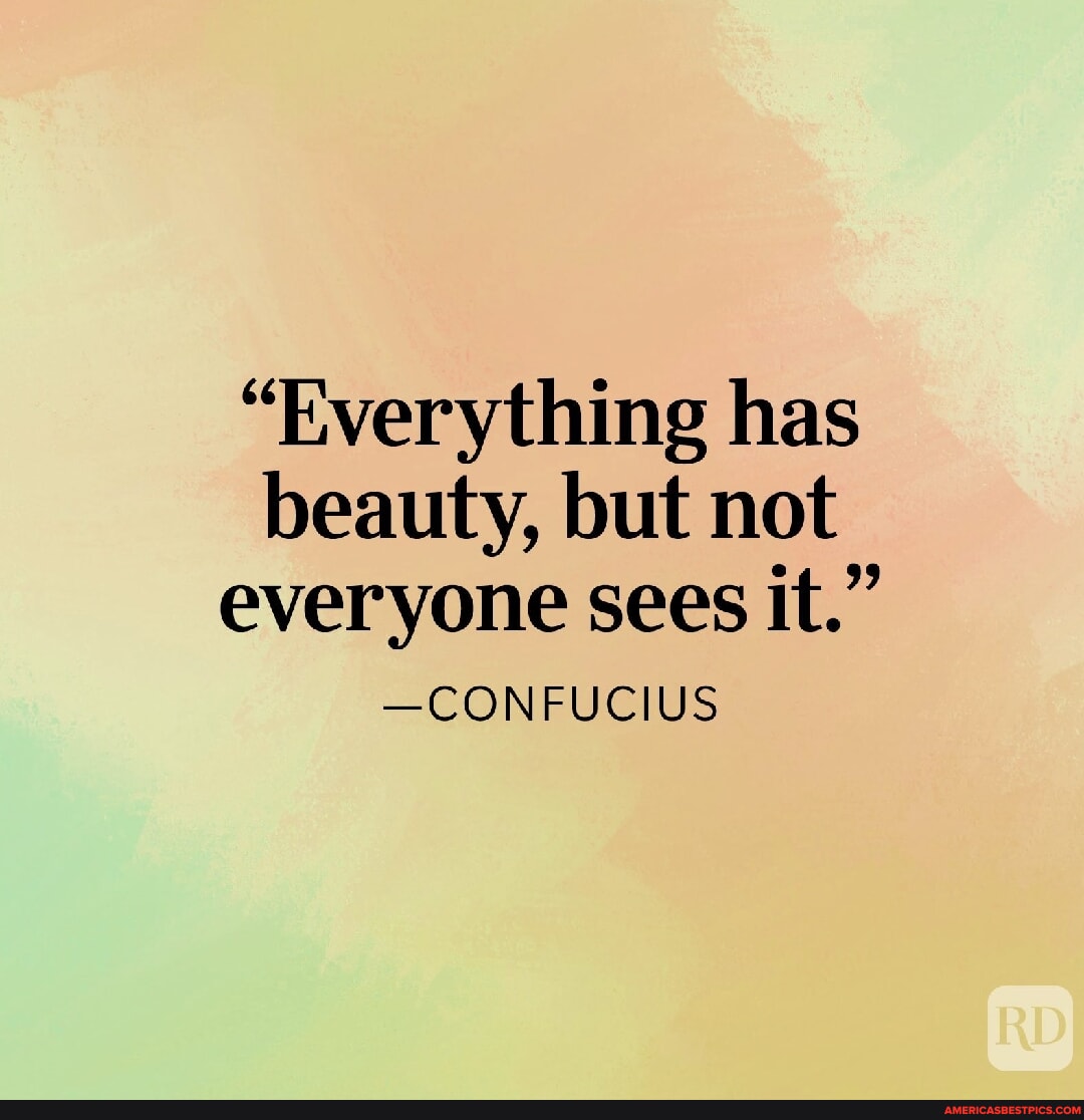 "Everything has beauty, but not everyone sees it." -CONFUCIUS - America ...