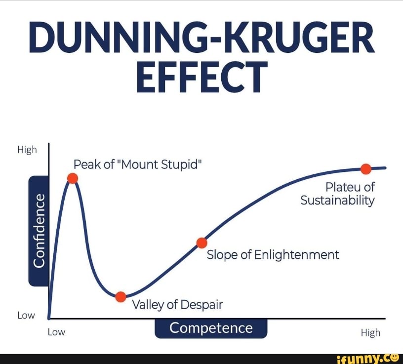 DUNNING-KRUGER EFFECT High Peak of "Mount Stupid" Plateu of ...