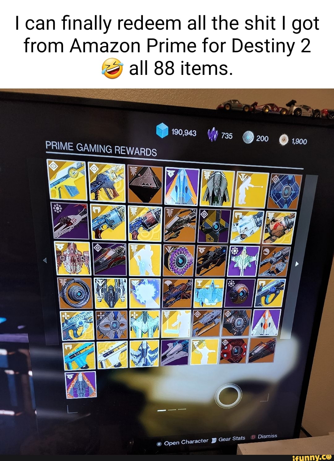 I can finally redeem all the shit I got from Amazon Prime for Destiny 2 ...