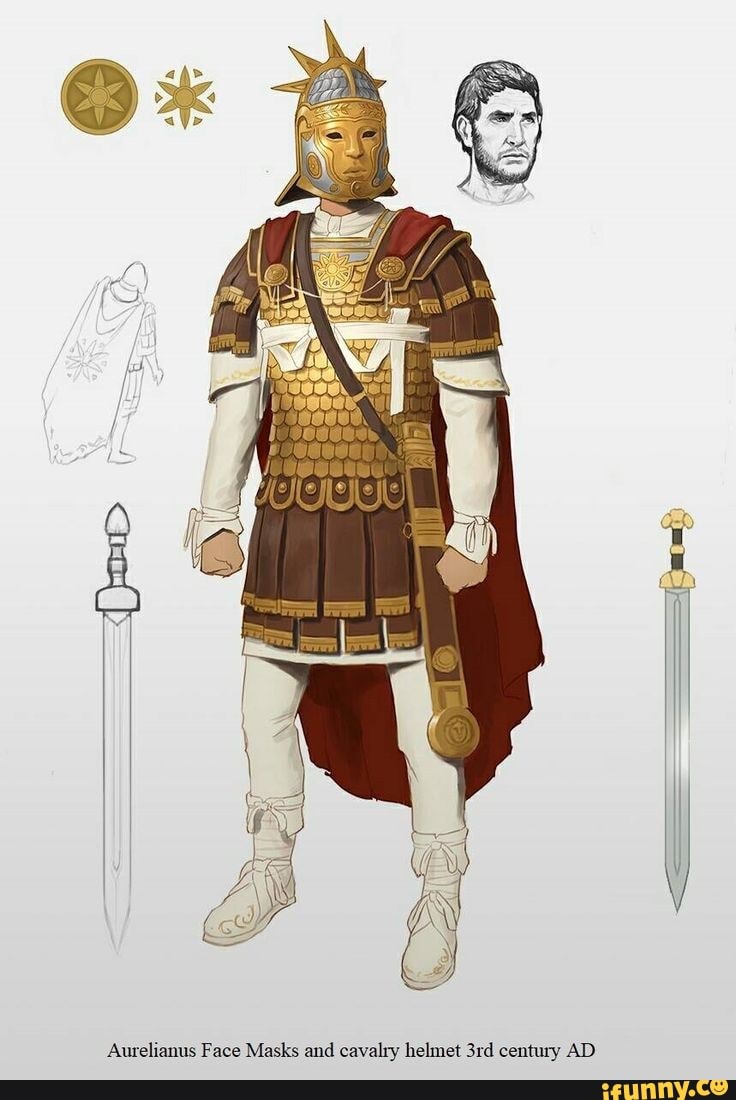 Aurelianus Face Masks and cavalry helmet century AD - iFunny