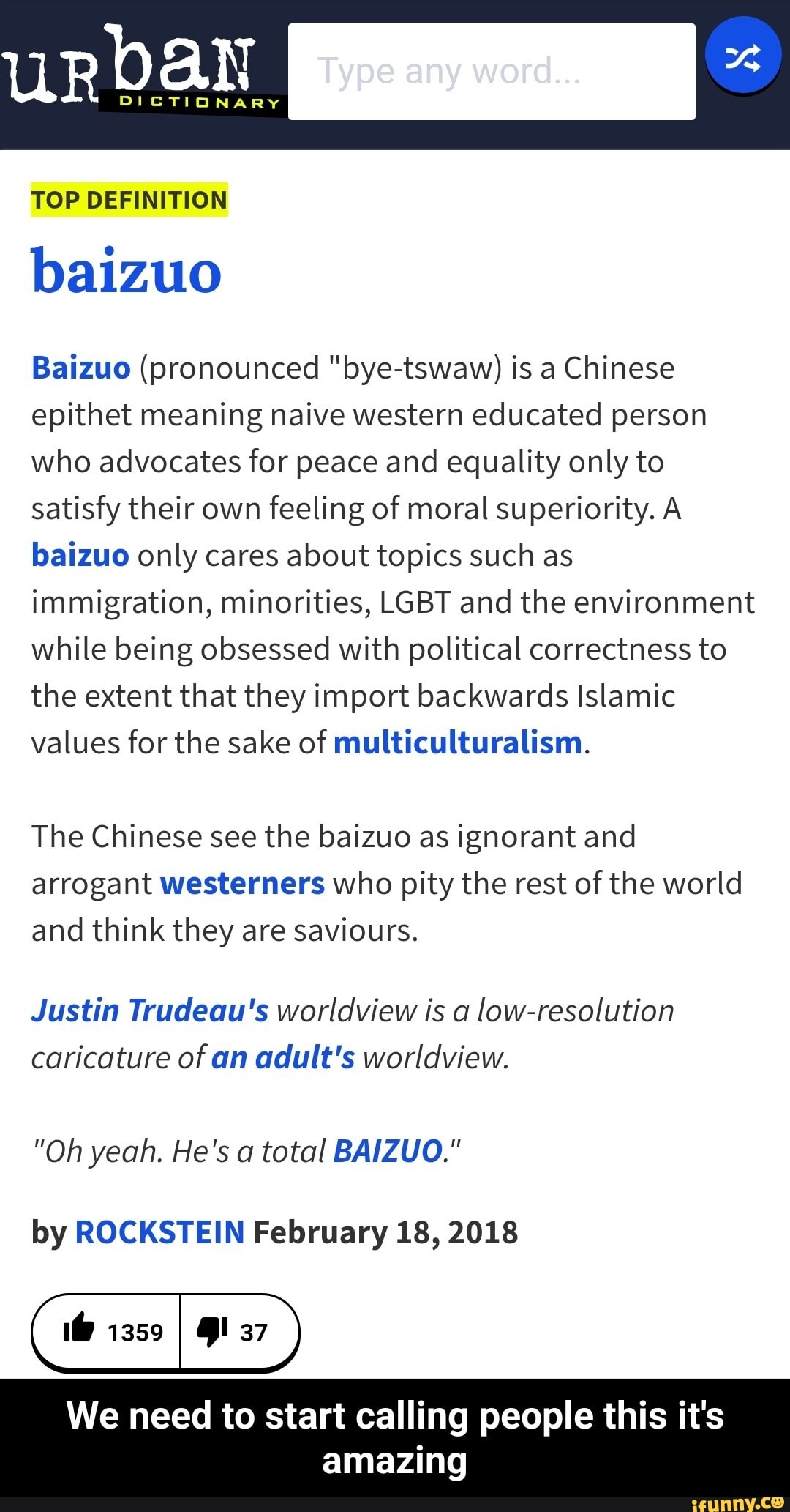 Baizuo (pronounced "bye-tswaw) is a Chinese epithet meaning naive ...