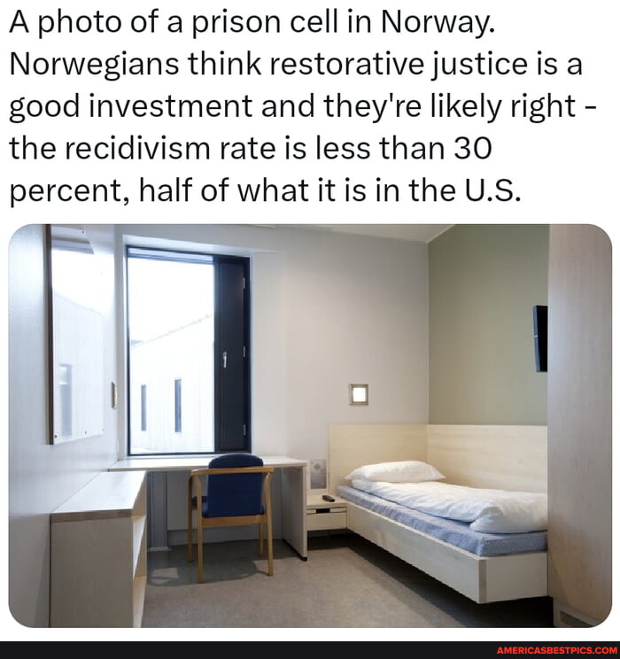 A photo of a prison cell in Norway. Norwegians think restorative ...