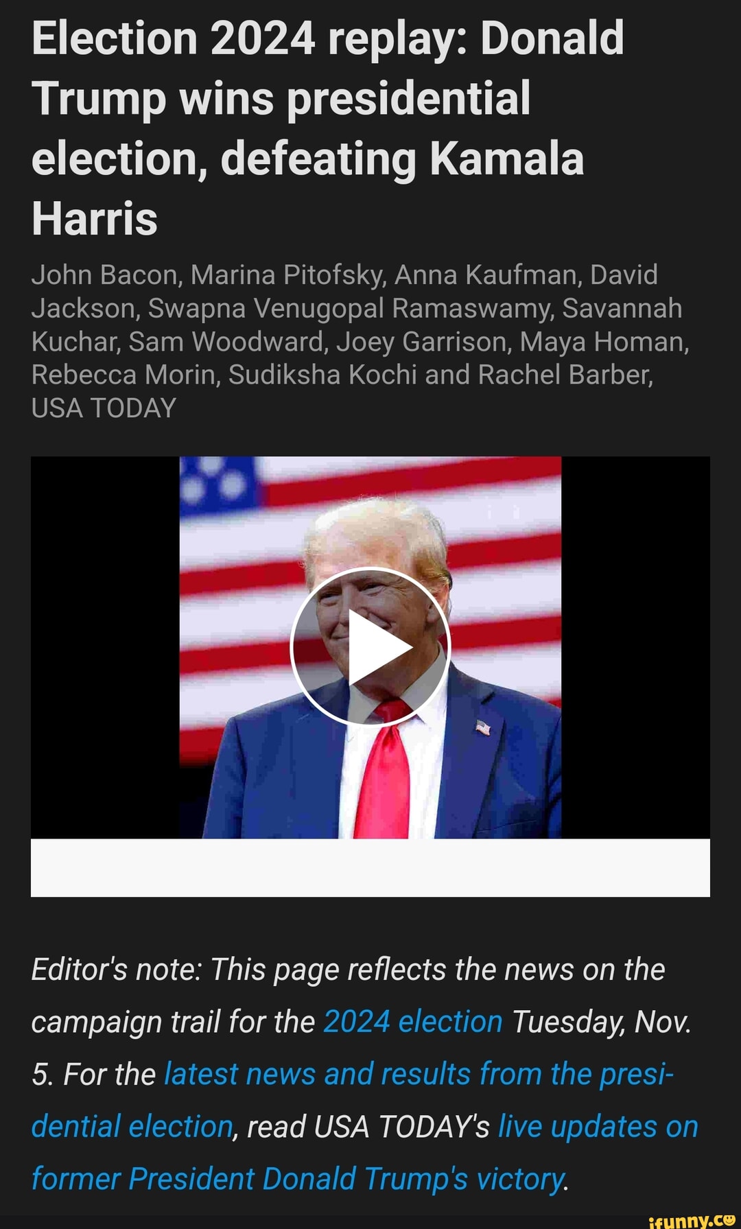 Election 2024 replay: Donald Trump wins presidential election ...